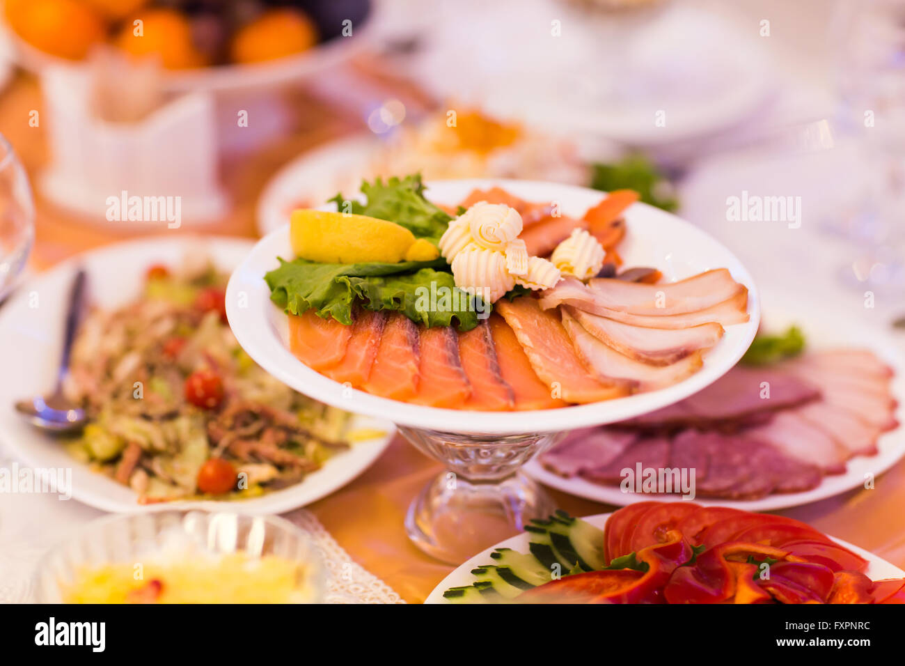 Assorted fish on a plate Stock Photo - Alamy
