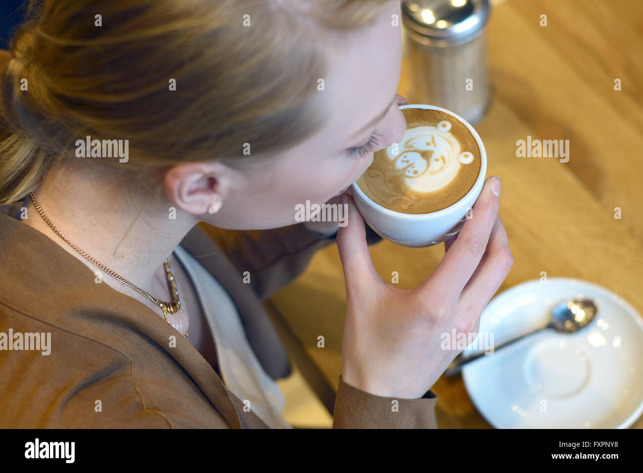 Overhead coffee cup hi-res stock photography and images - Alamy