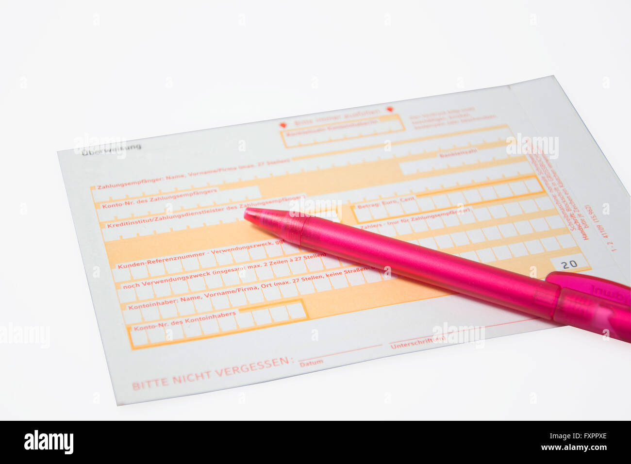 Bank transfer form hi-res stock photography and images - Alamy