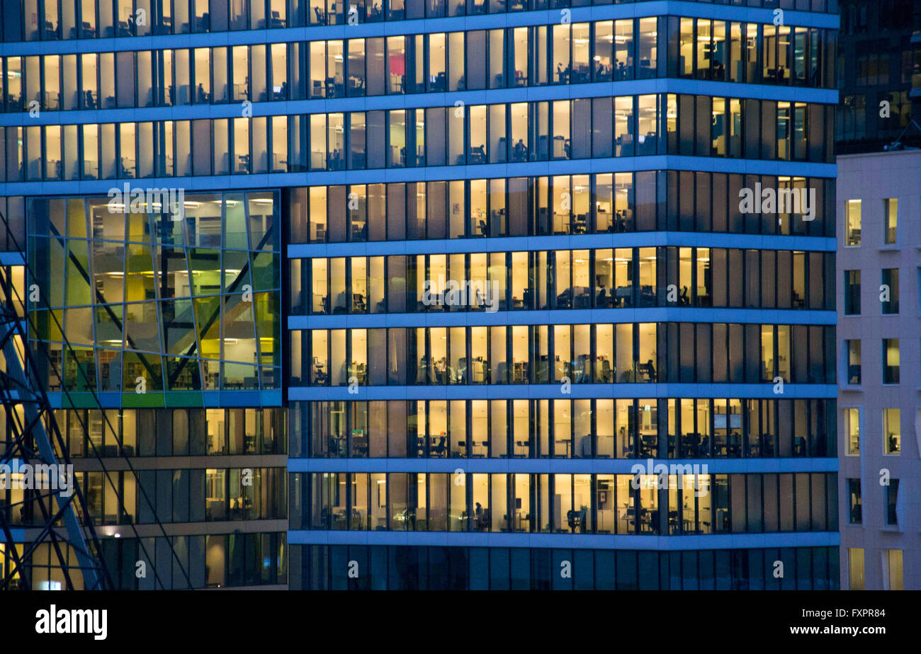 Lighted office modern office building hi-res stock photography and images - Alamy