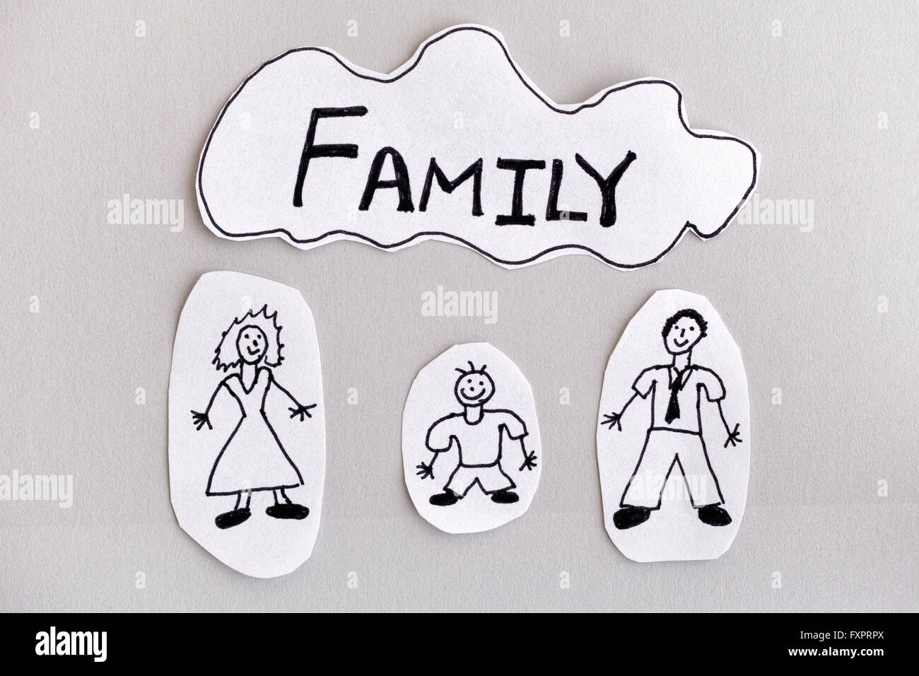 Paper cut out family hi-res stock photography and images - Alamy