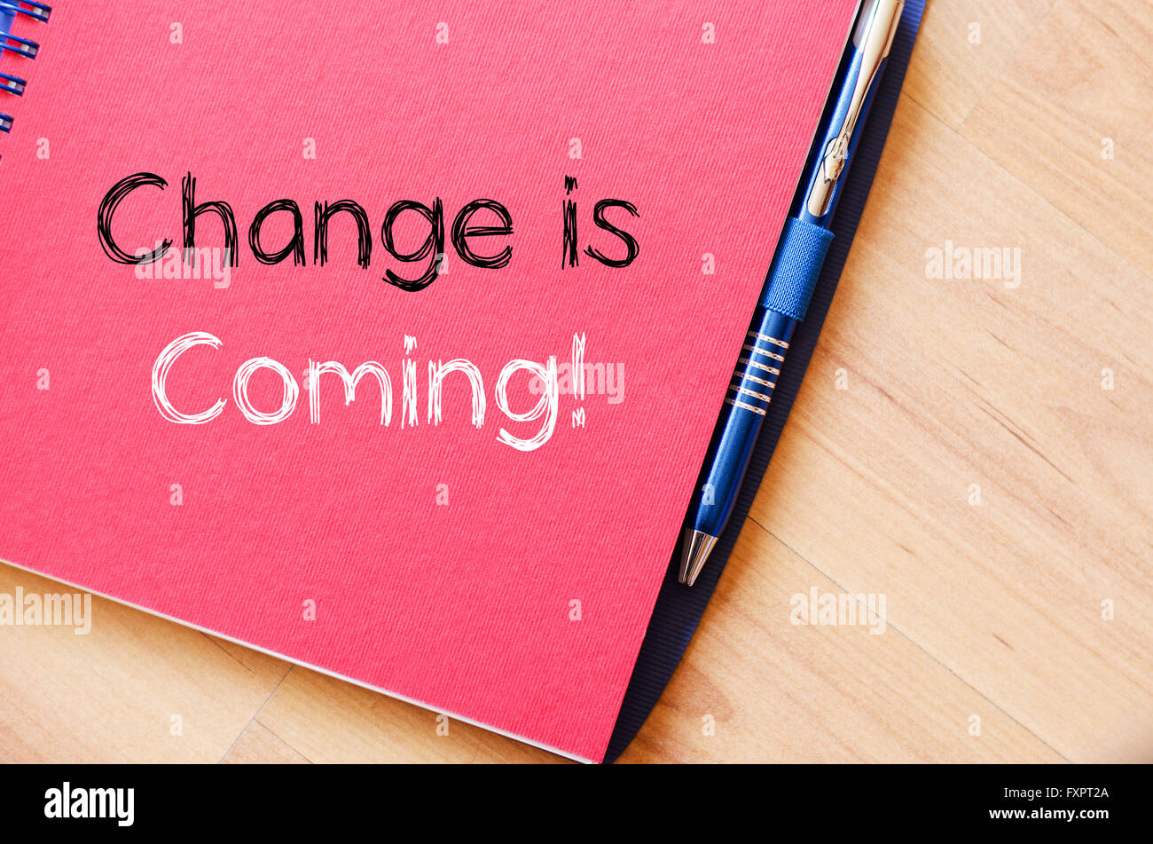 Change is coming text concept write on notebook Stock Photo - Alamy