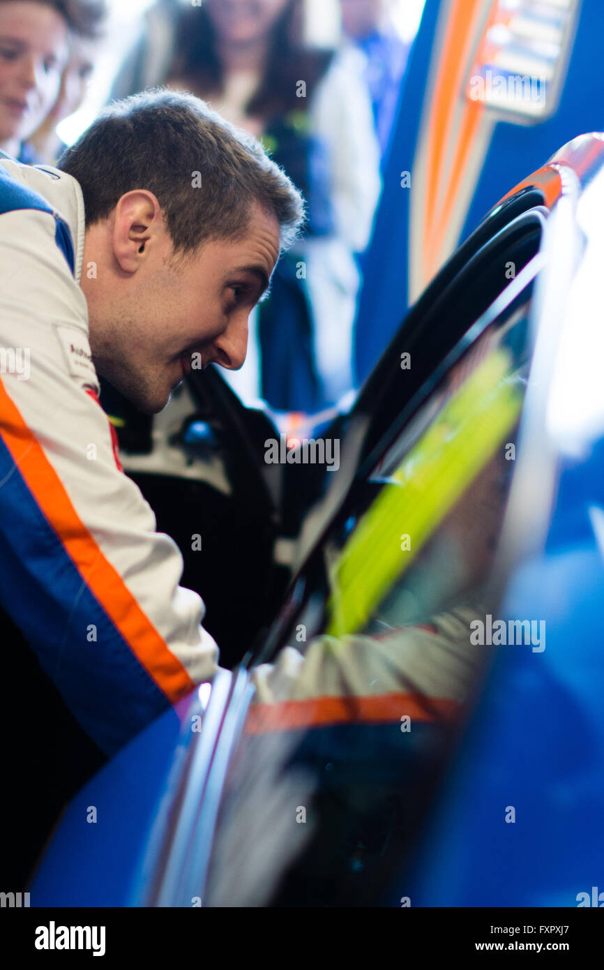 Castle Donington, Derby, UK. 17th April, 2016. BTCC racing driver Sam ...