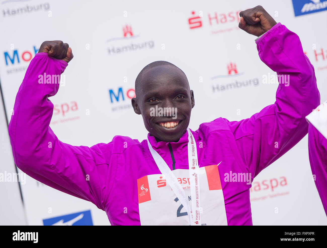 Hamburg, Germany. 17th Apr, 2016. Philemon Rono of Kenya poses during ...