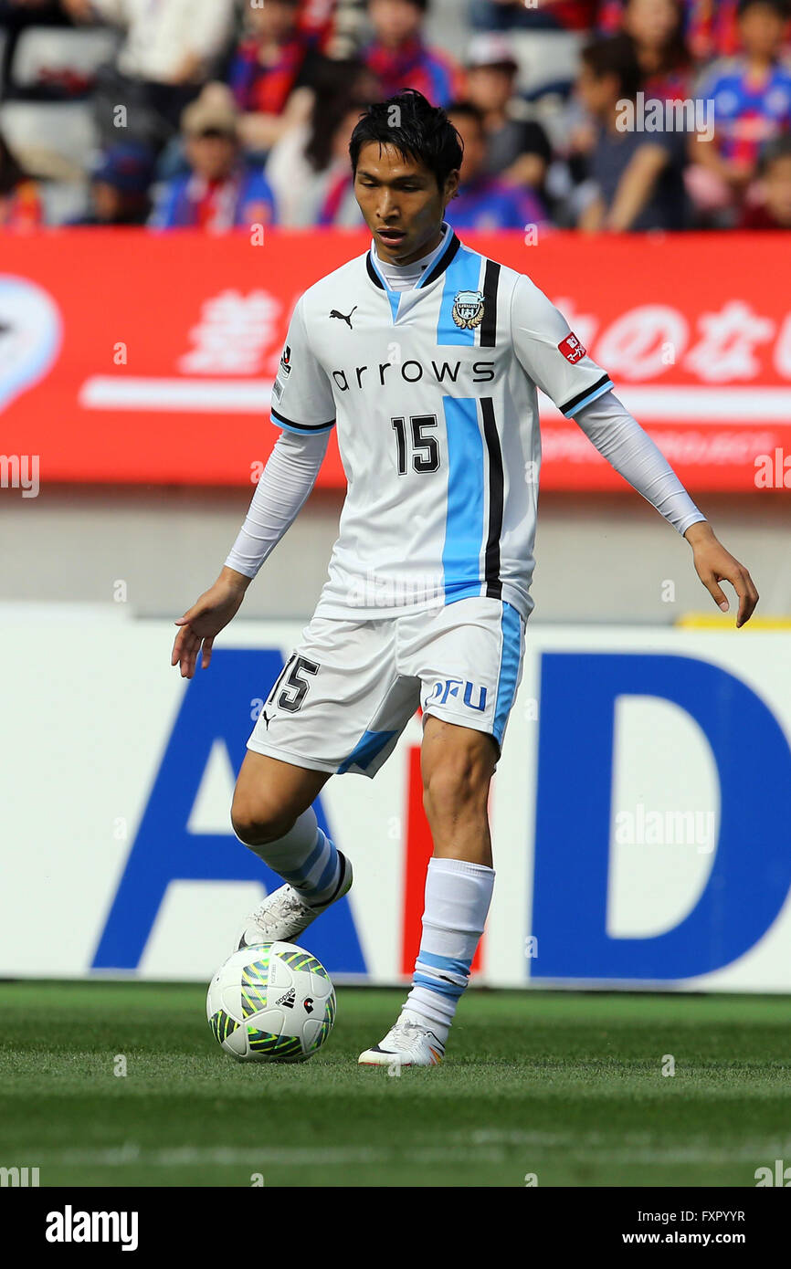Ajinomoto Stadium, Tokyo, Japan. 16th Apr, 2016. Riki Harakawa ...