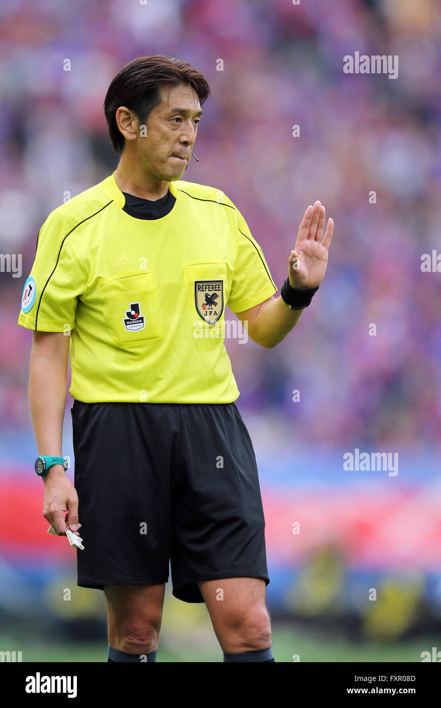 Ajinomoto Stadium, Tokyo, Japan. 16th Apr, 2016. Yuichi Nishimura ...