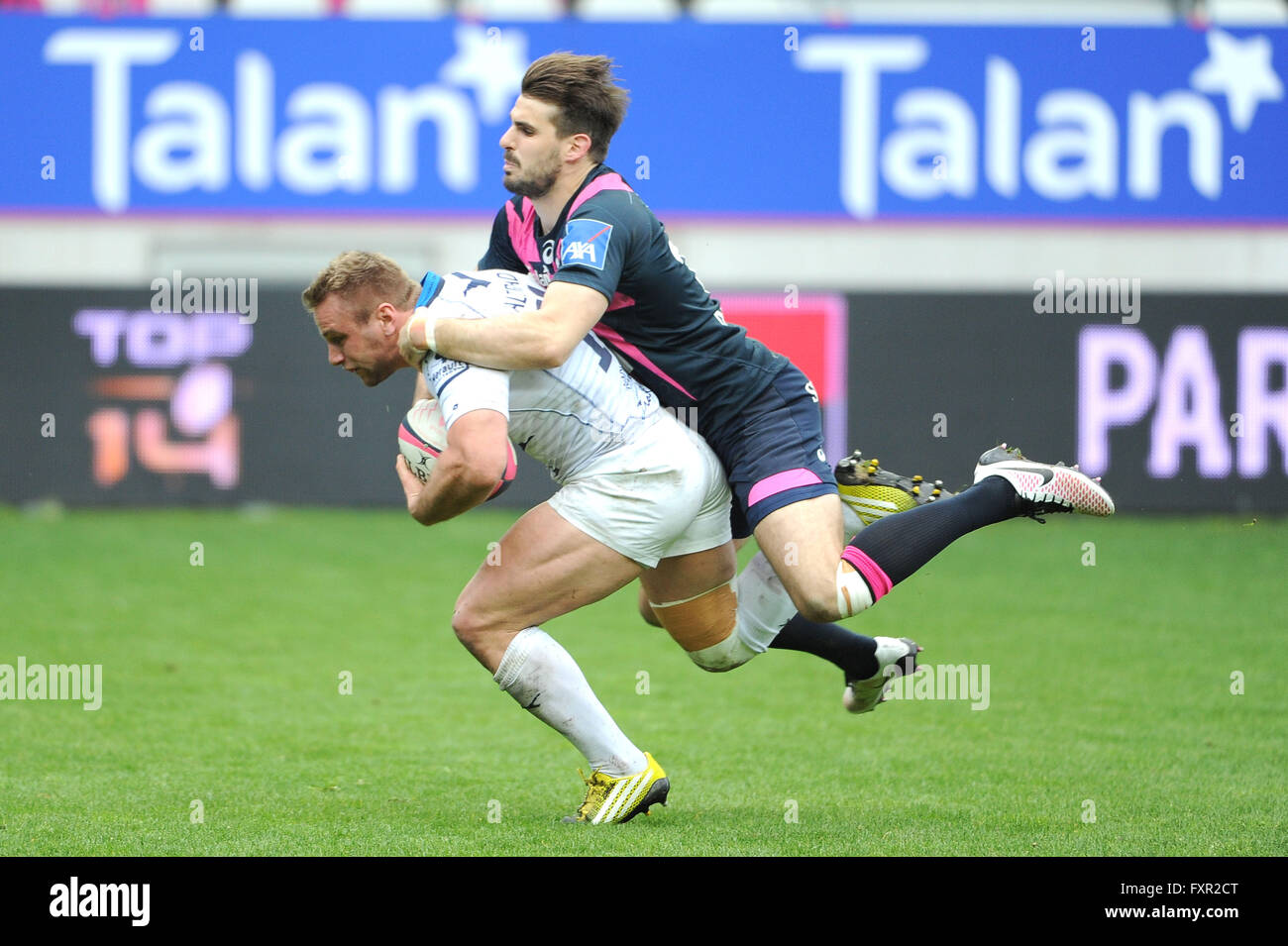 Paris, France. 17th Apr, 2016. Top 14 Rugby. Stade Francais versus ...