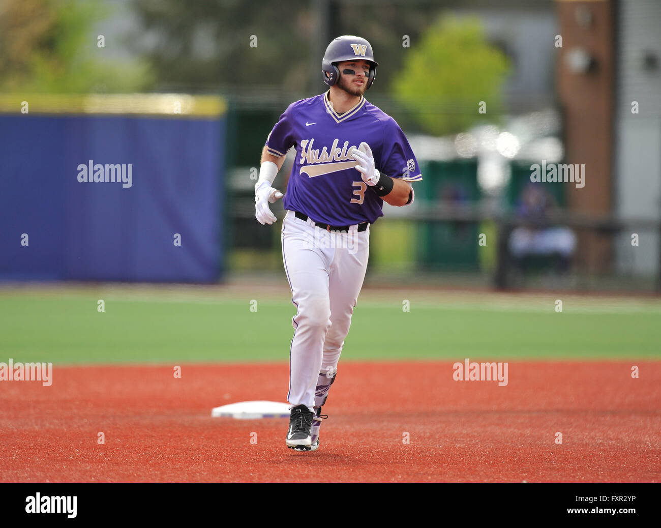 Washington catcher Joey Morgan (3) rounding the bases after hitting a ...