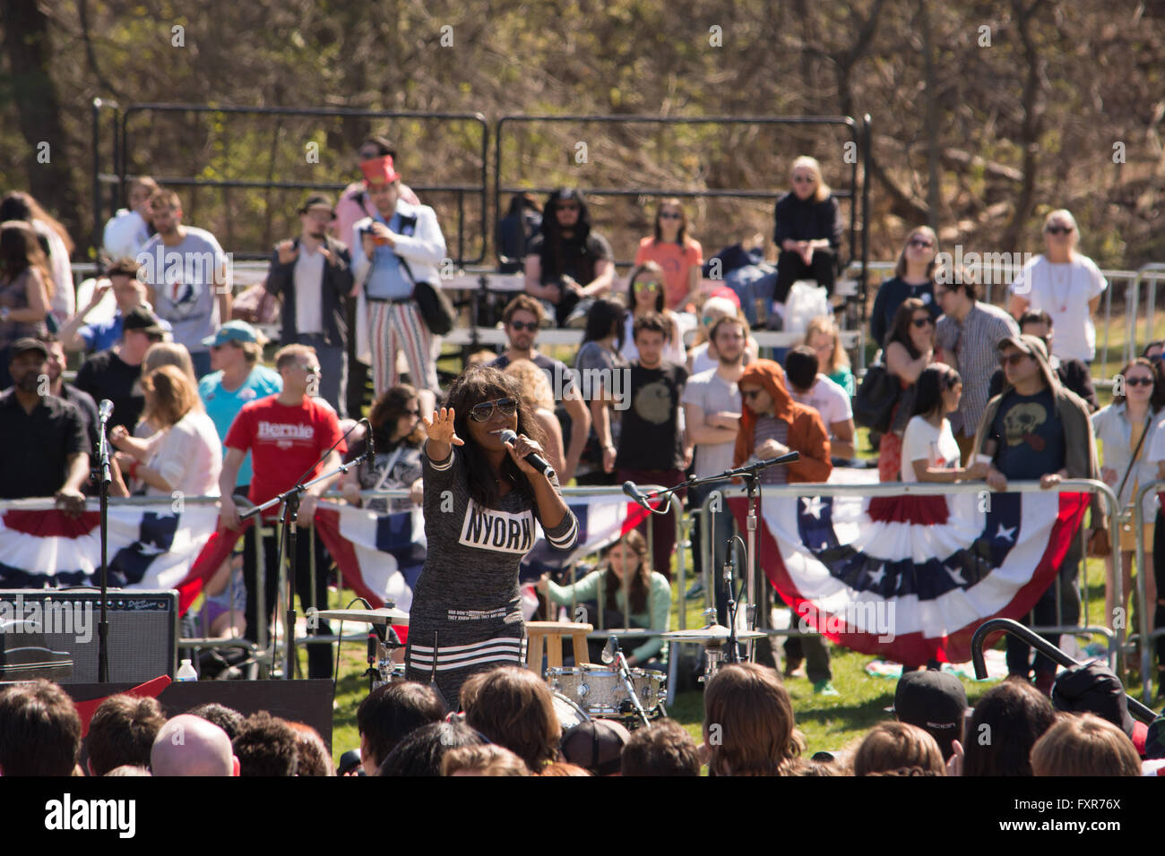 Tanya Stevens, Jamaican reggae singer, performs at Bernie Sanders rally ...