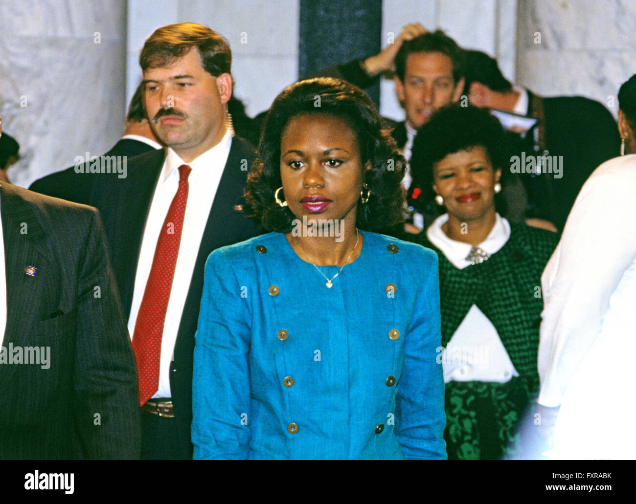 Professor Anita F. Hill arrives to give testimony before the United ...