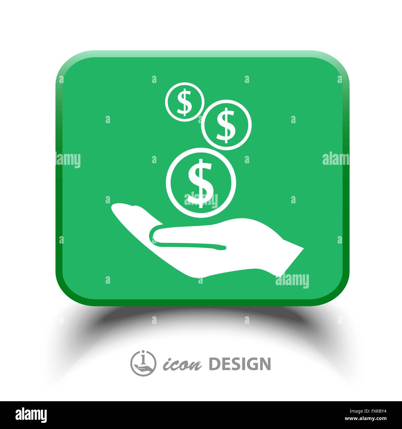 Pictograph of money in hand. Vector concept illustration for design ...