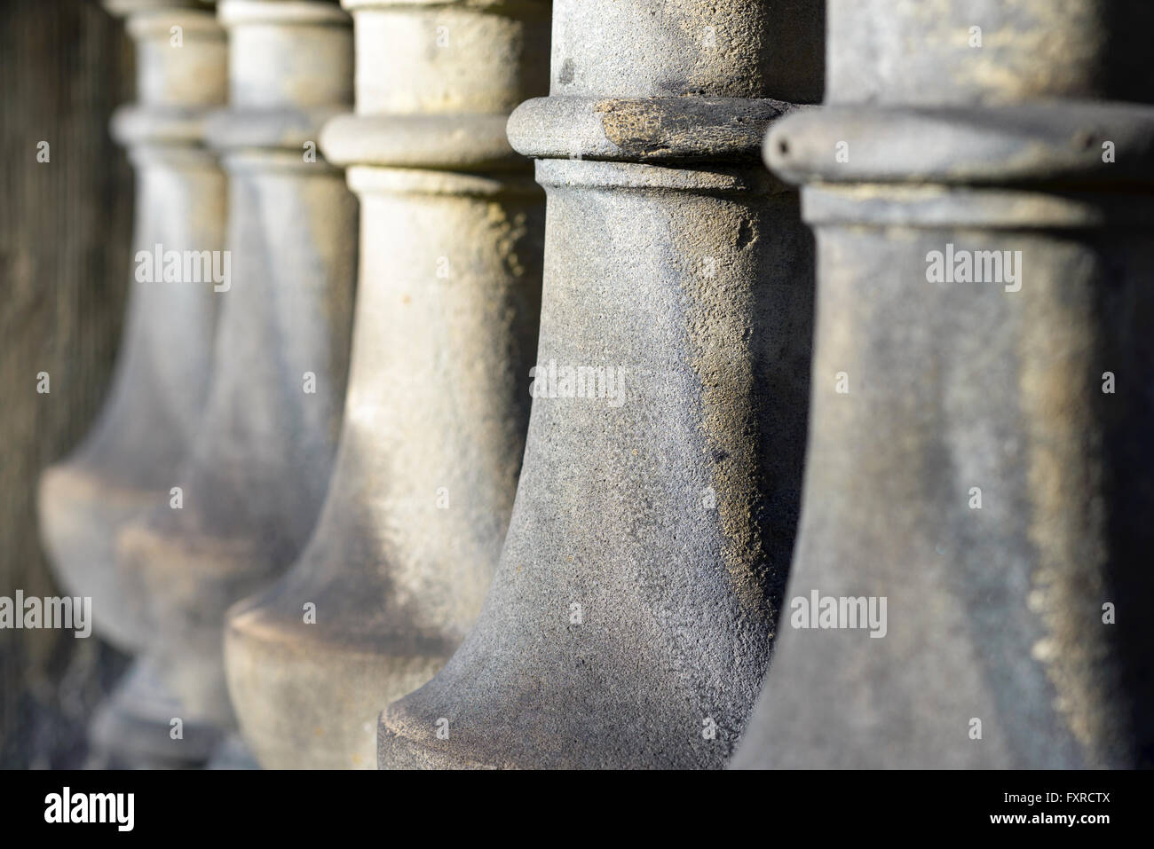 Stone columns fence Stock Photo - Alamy