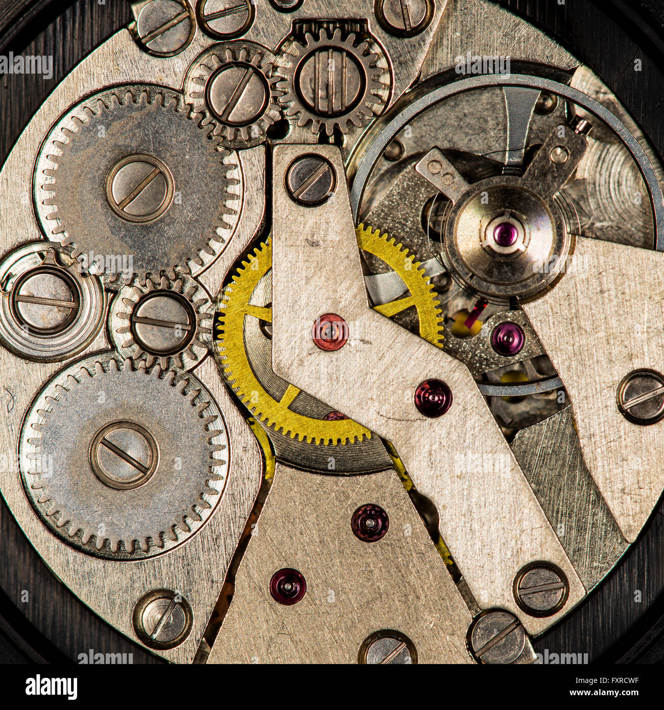 clockwork old mechanical watch, high resolution and detail Stock Photo ...