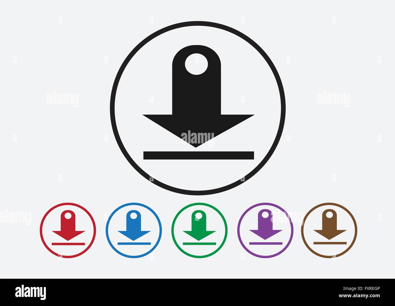Download icon and Upload symbol button Stock Vector Image & Art - Alamy