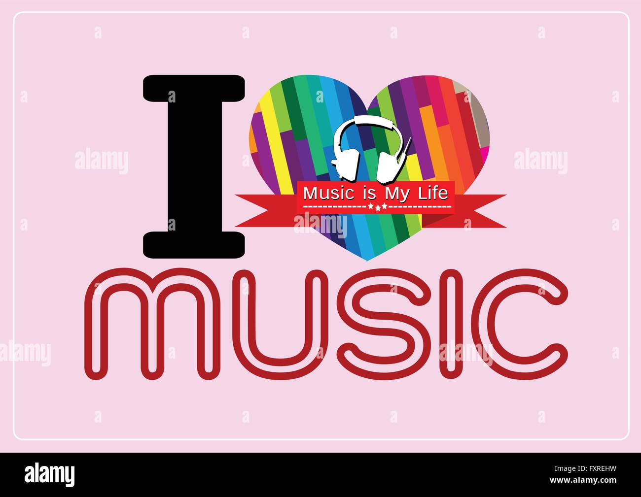i love Music and Music is My Life word font type with signs idea design ...