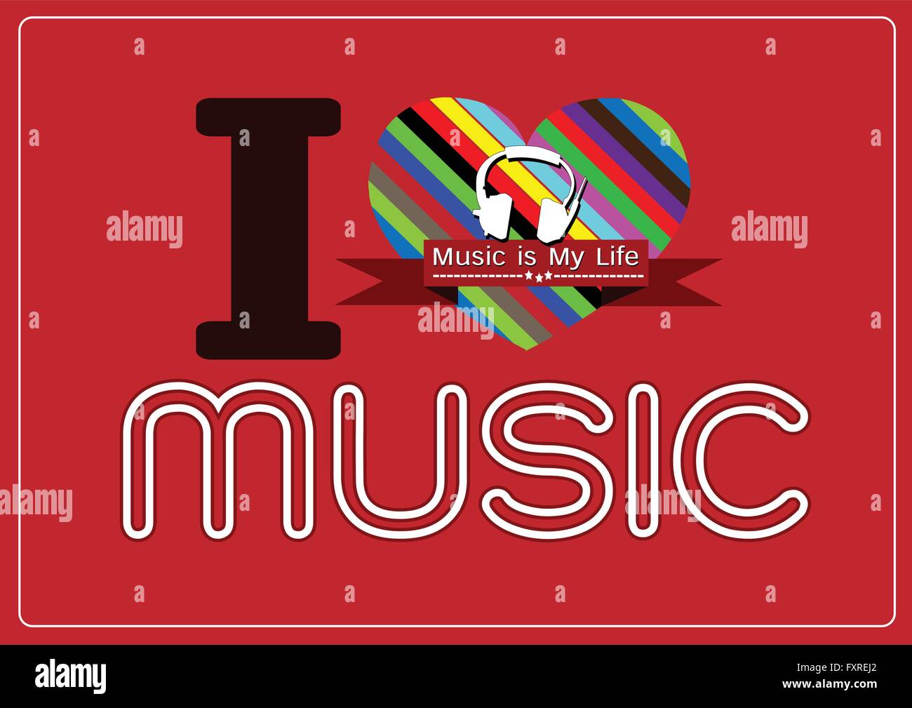 i love Music and Music is My Life word font type with signs idea design ...