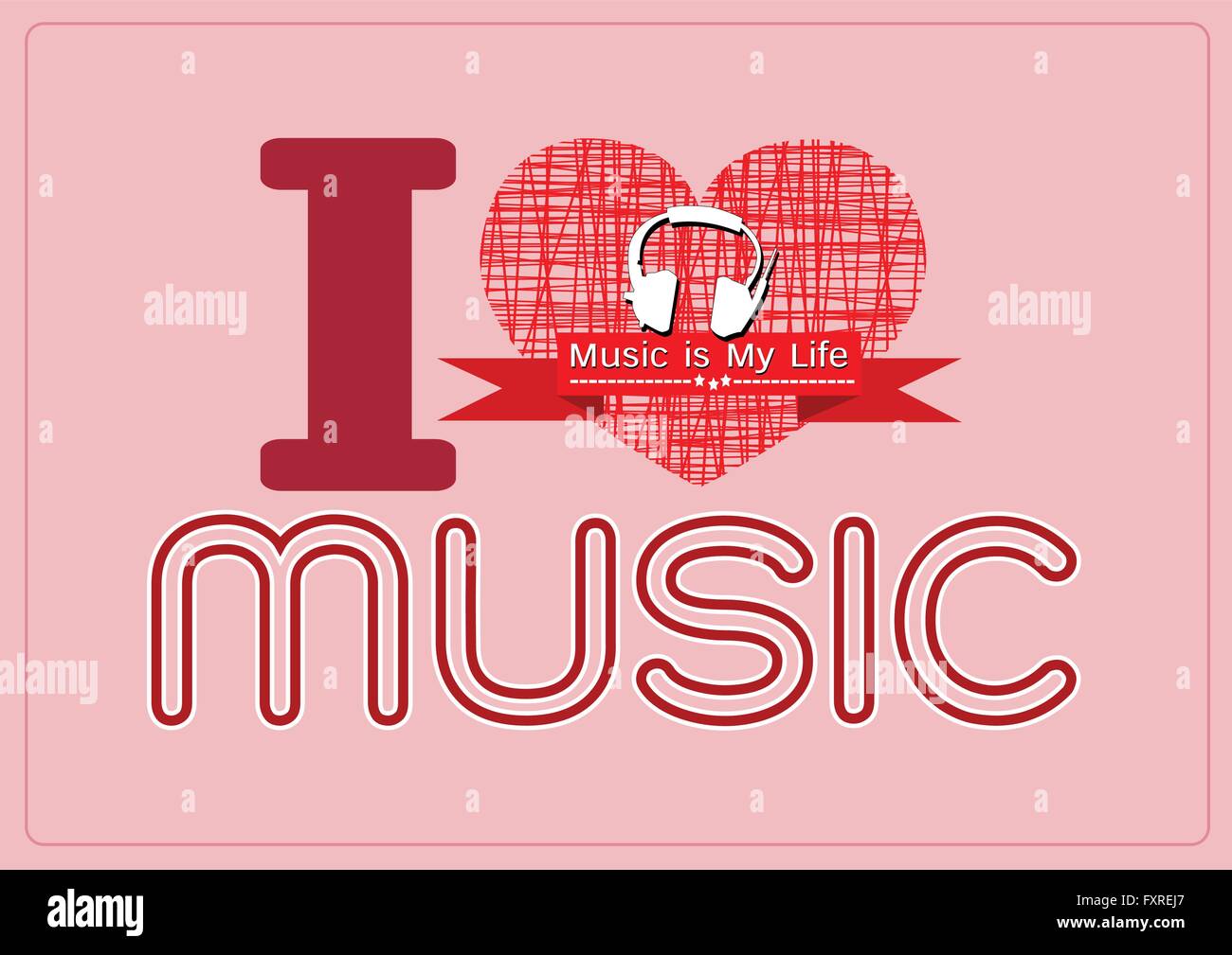 i love Music and Music is My Life word font type with signs idea design ...