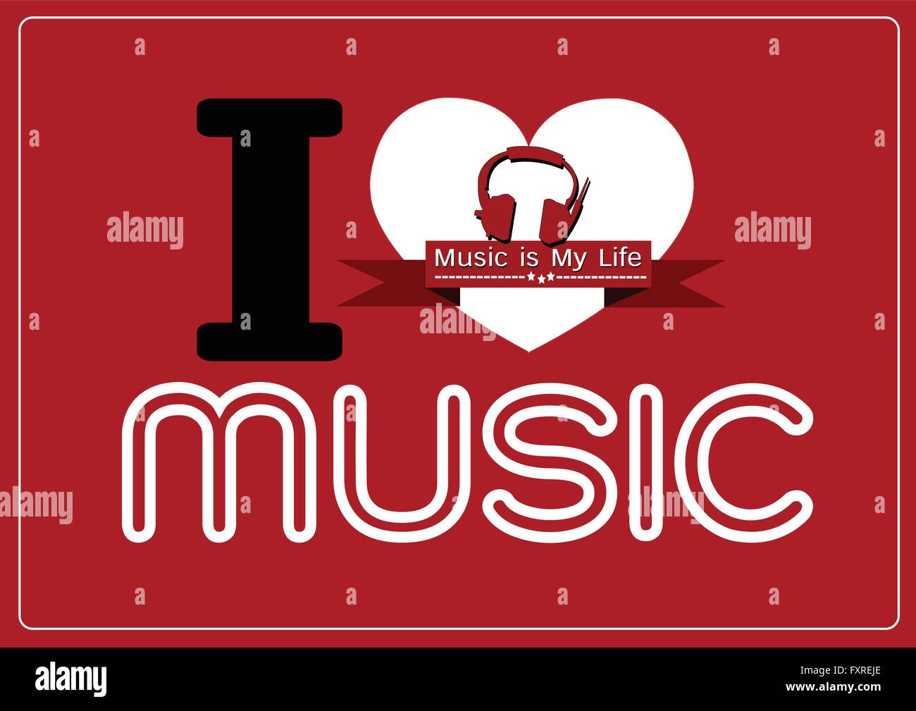 i love Music and Music is My Life word font type with signs idea design ...