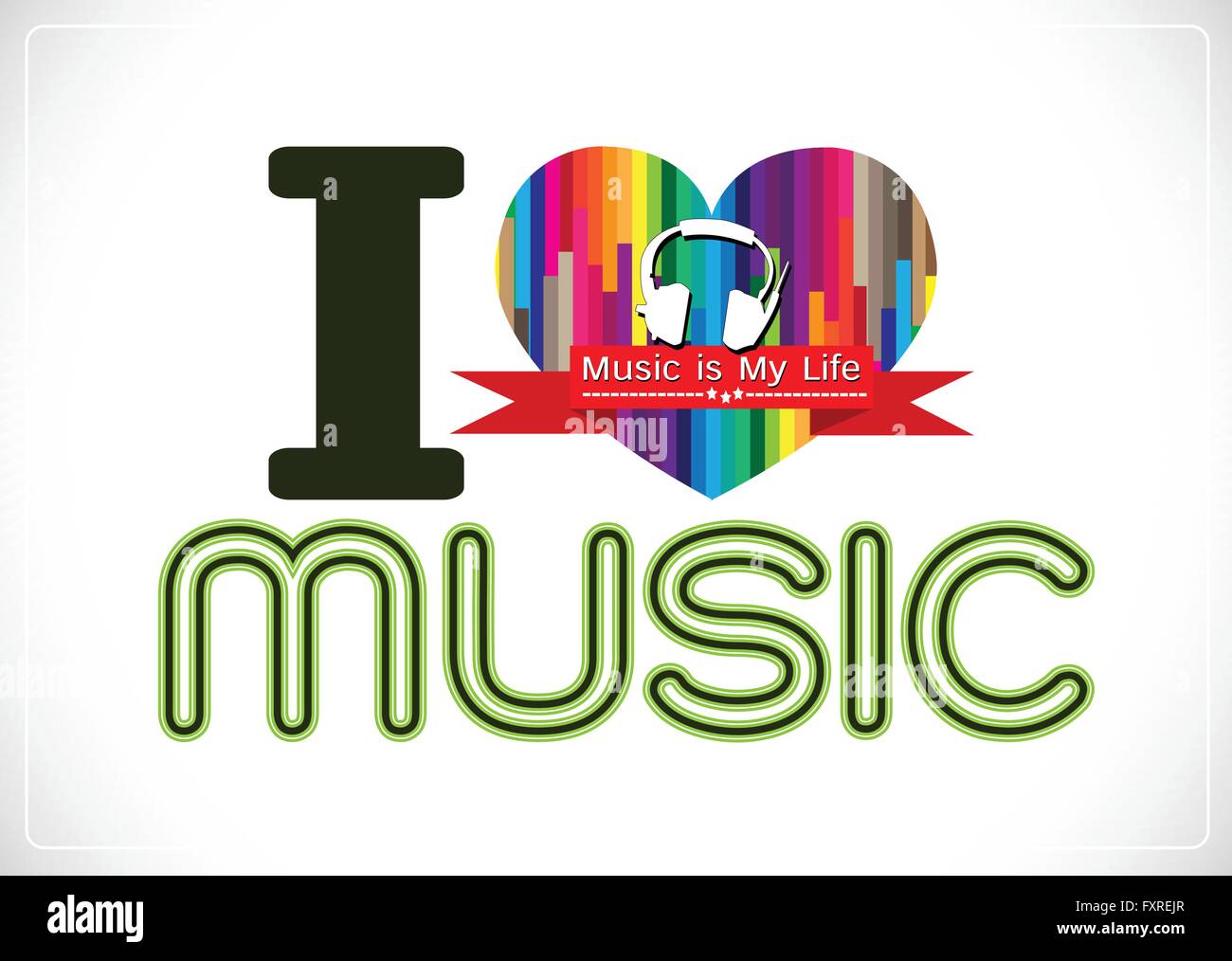 i love Music and Music is My Life word font type with signs idea design ...