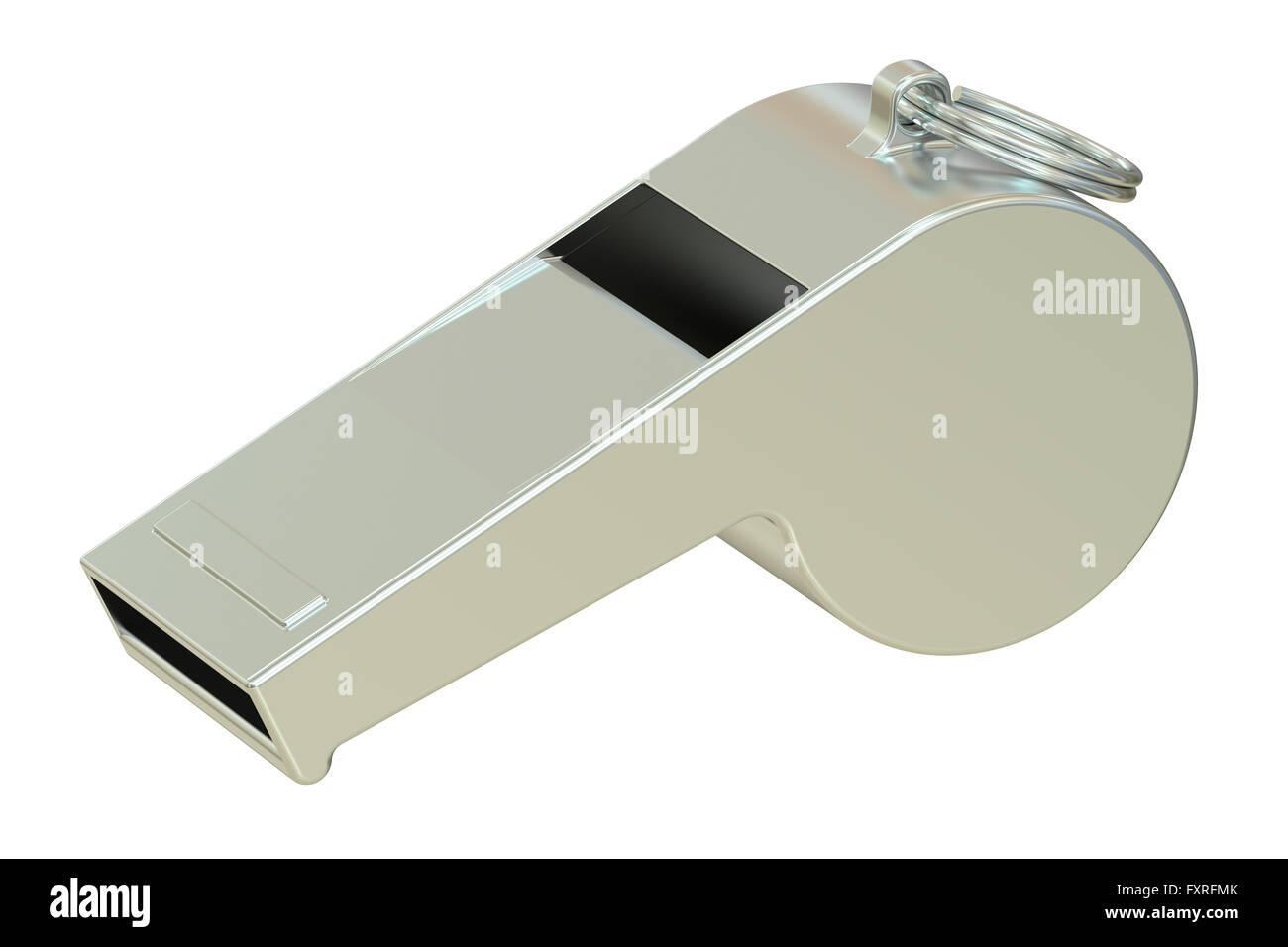 metallic whistle, 3D rendering isolated on white background Stock Photo ...