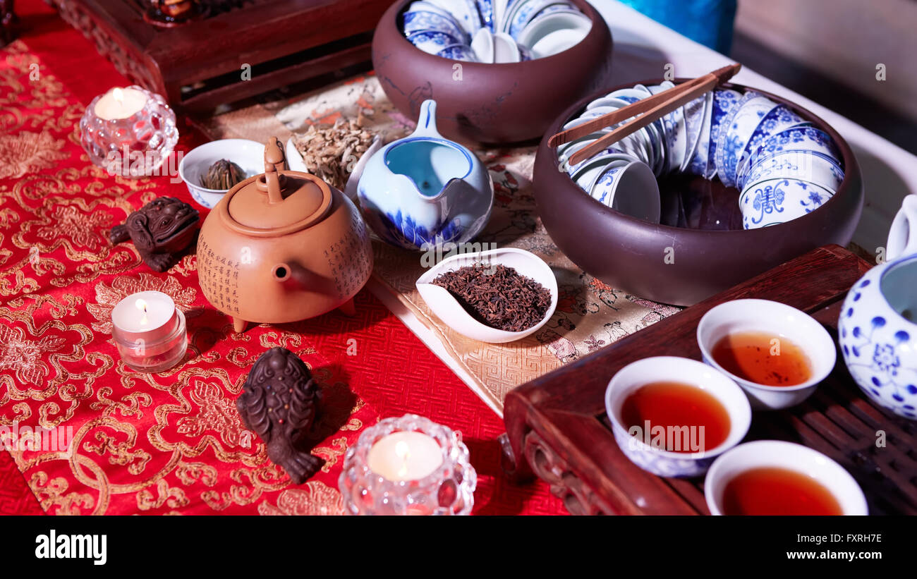 The traditional Chinese tea ceremony. Shallow dof Stock Photo - Alamy