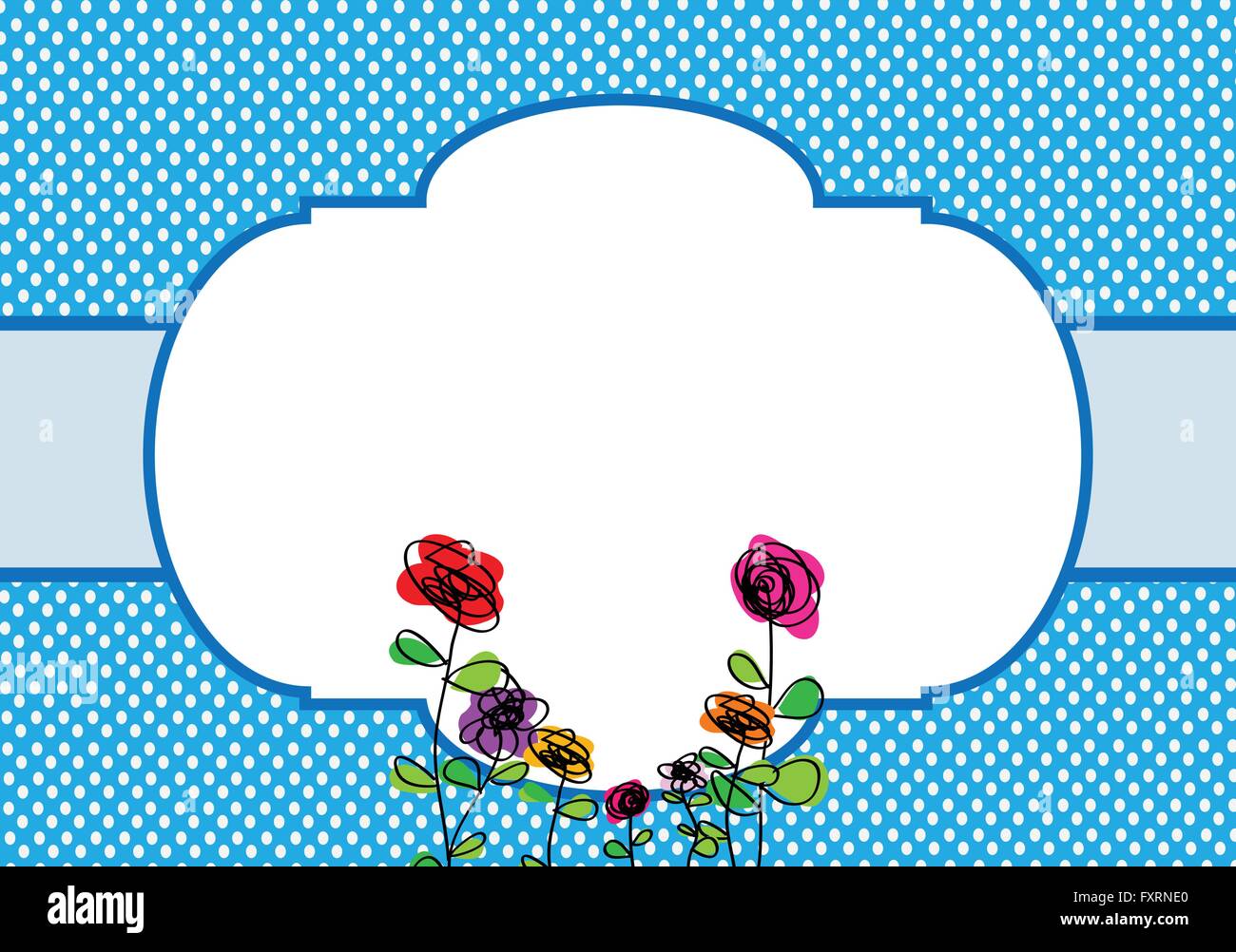Polka Dot Invitation Template With Frame Stock Vector Image & Art - Alamy