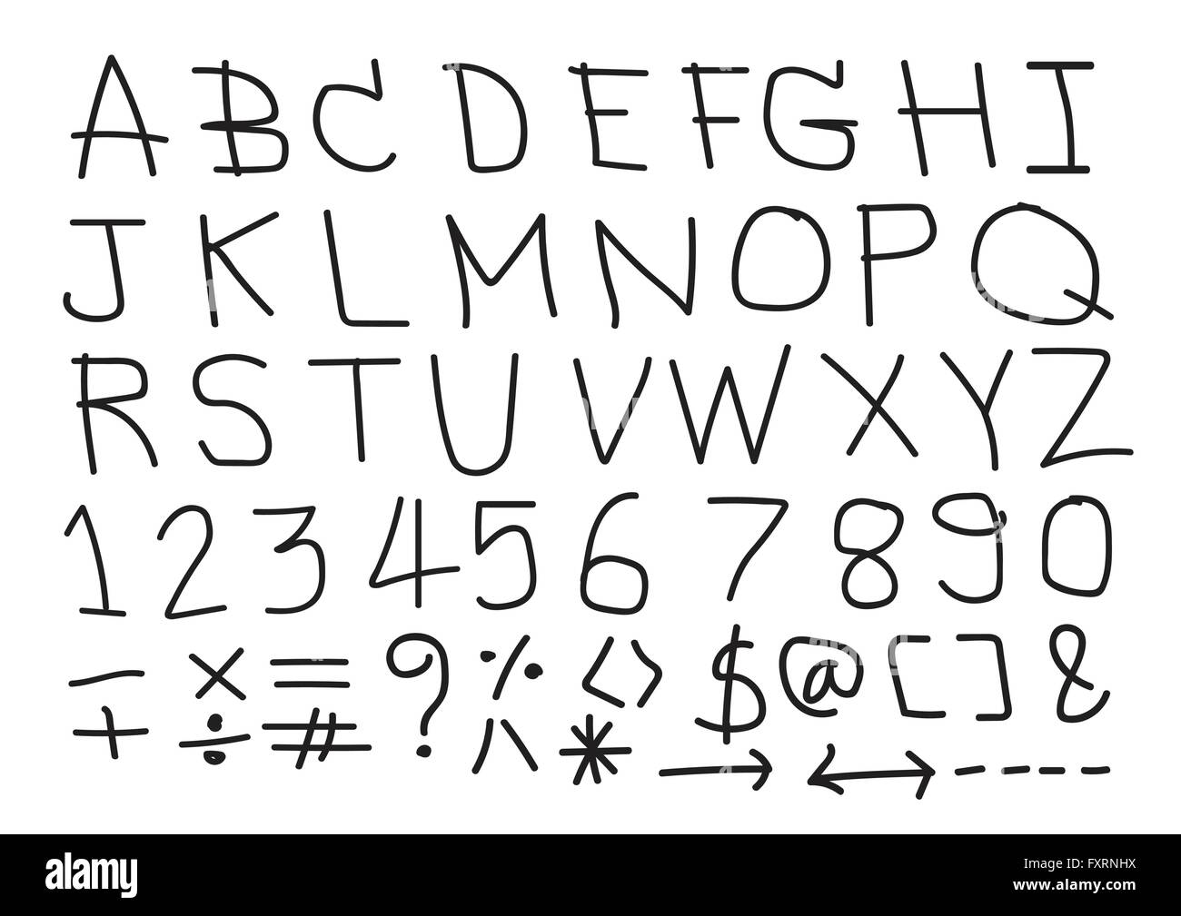 Hand drawn letters font Stock Vector Image & Art - Alamy