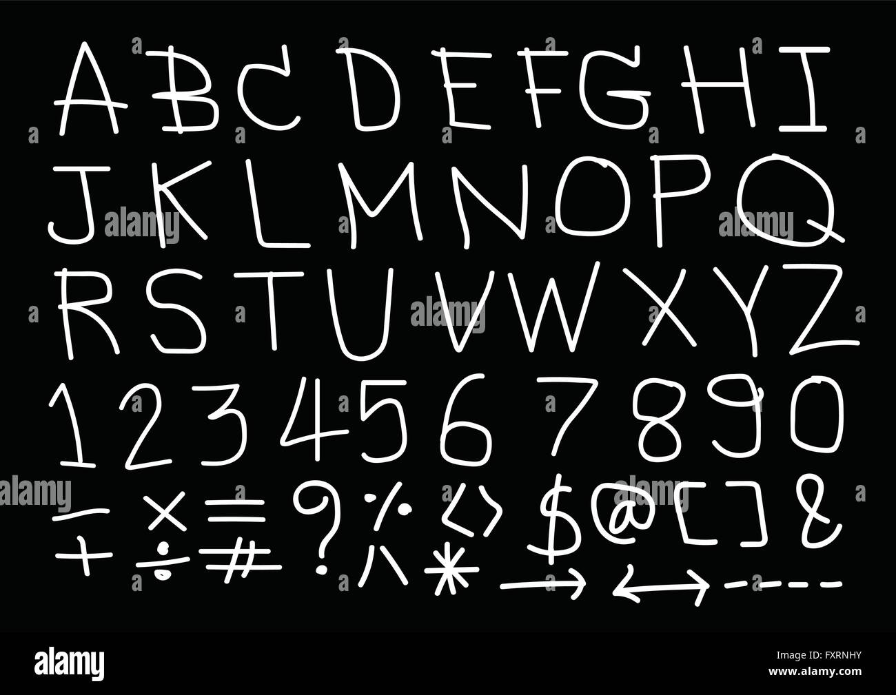 Hand drawn letters font Stock Vector Image & Art - Alamy