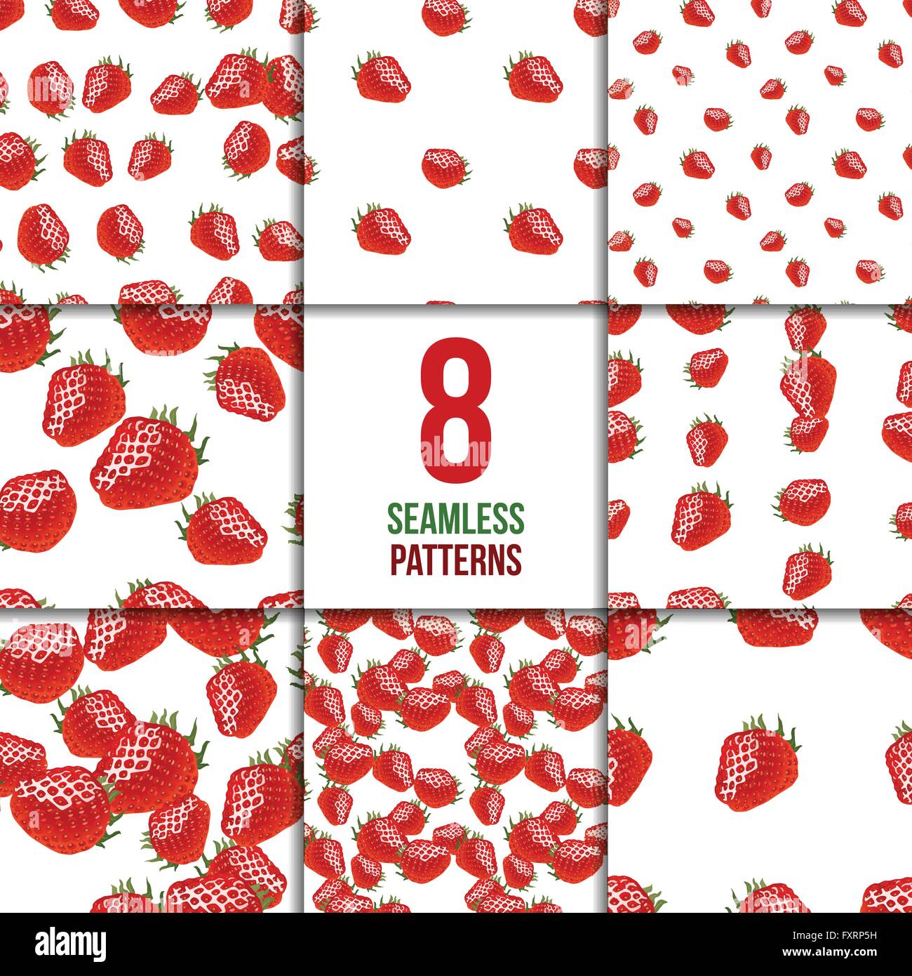 Seamless pattern set with strawberry Stock Vector Image & Art - Alamy