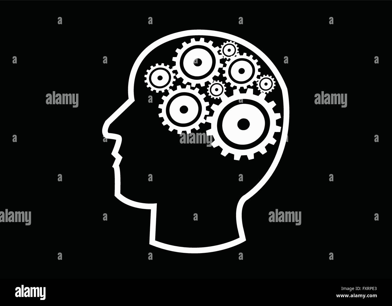 Human head and gears brain idea concept Stock Vector Image & Art - Alamy