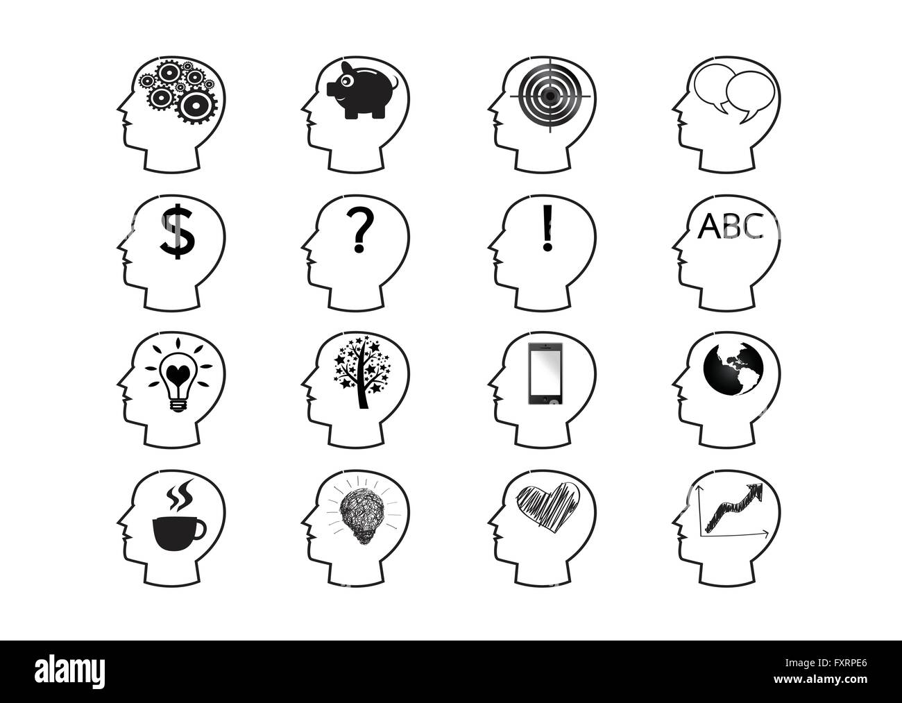 Thinking Head Icon idea Stock Vector Image & Art - Alamy
