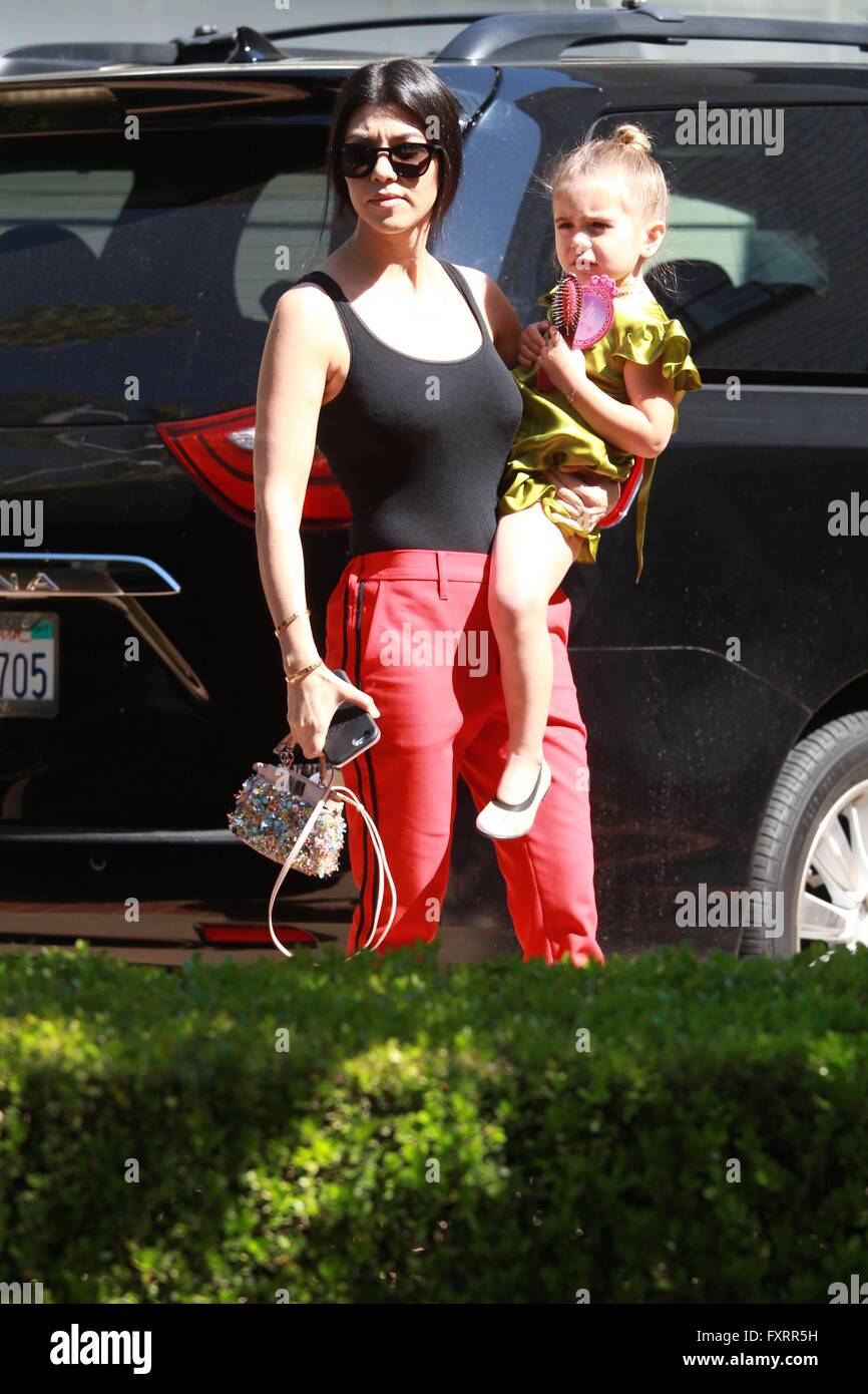Kourtney Kardashian her children to a singing class in Beverly Hills ...