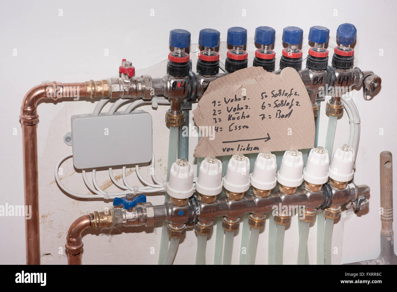 renovation of heating system with electric controls Stock Photo - Alamy
