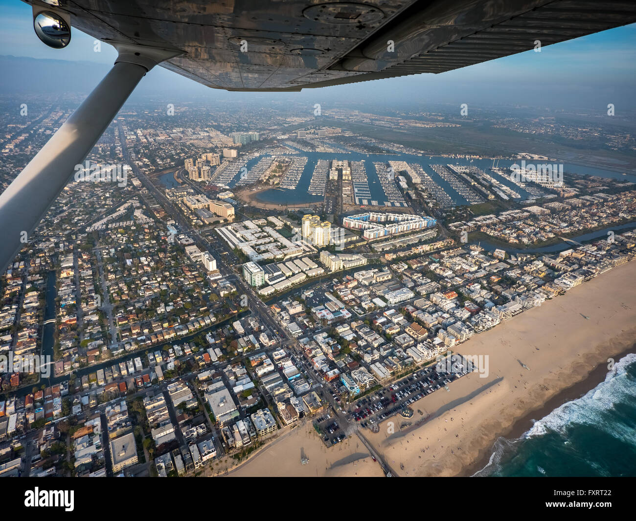 Aerial view, Marina Venice Yacht Club, marina, motor boats, sailboats ...