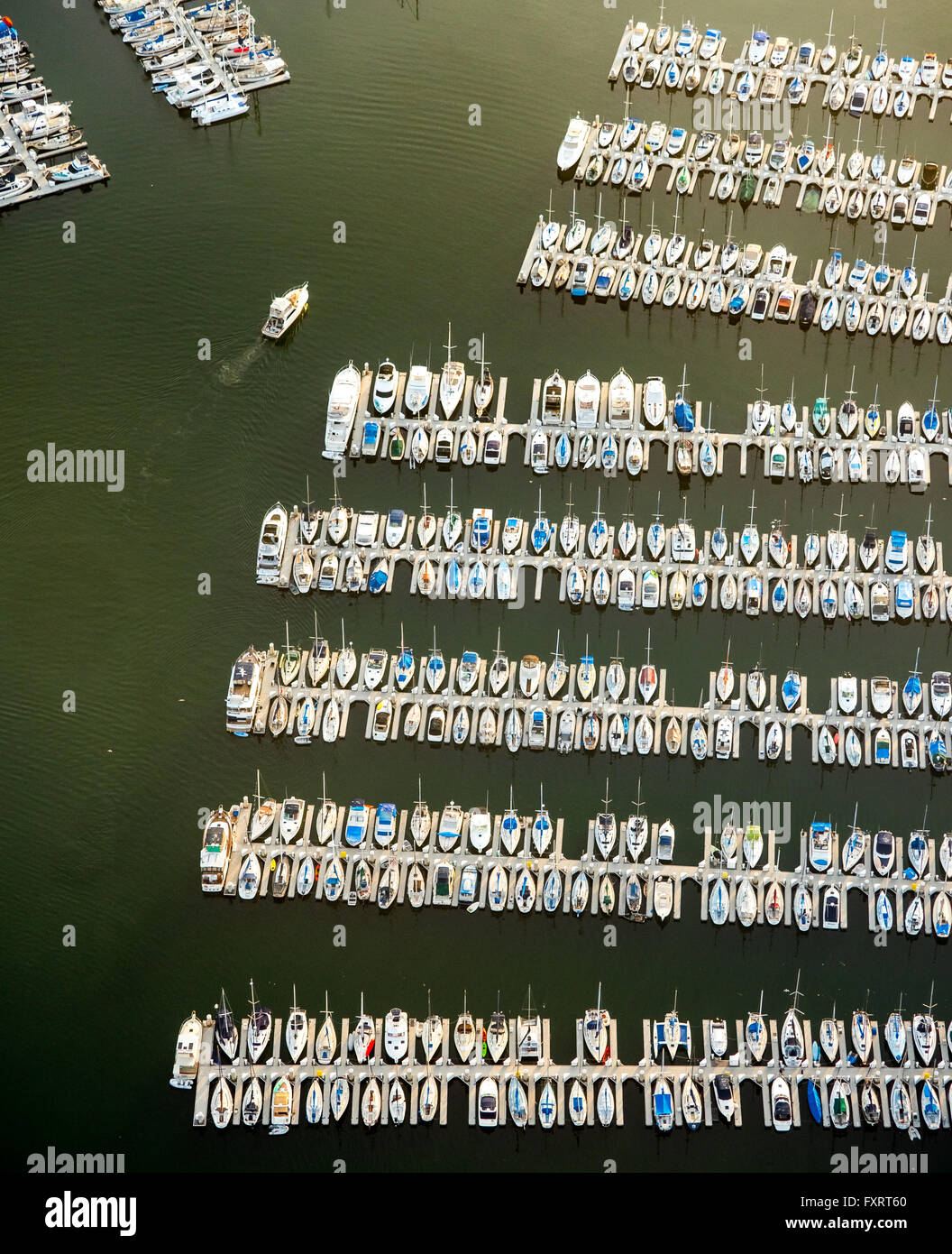 Aerial view, Downtown Long Beach Boat Marina, Long Beach, Los Angeles ...