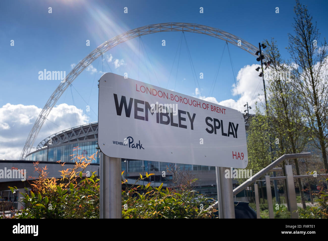Wembley Stadium , approached by Wembley Way London England Stock Photo ...