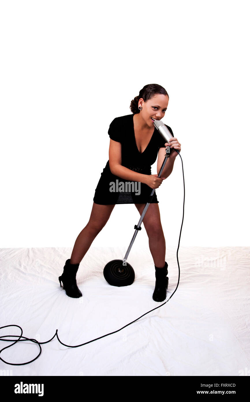 Singing into mic hi-res stock photography and images - Alamy