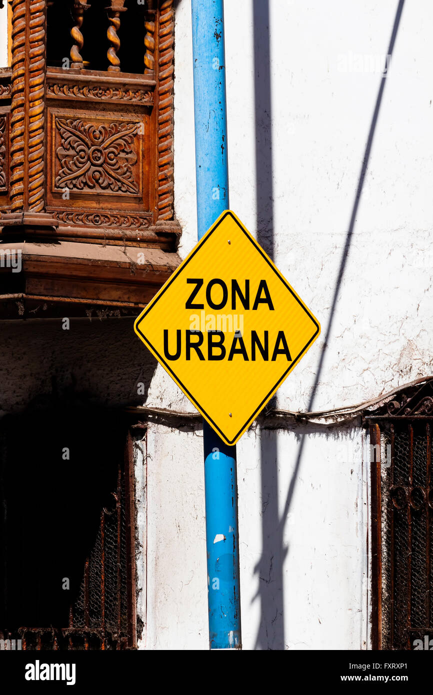 Urban Zone Sign Cusco Peru South America Stock Photo - Alamy