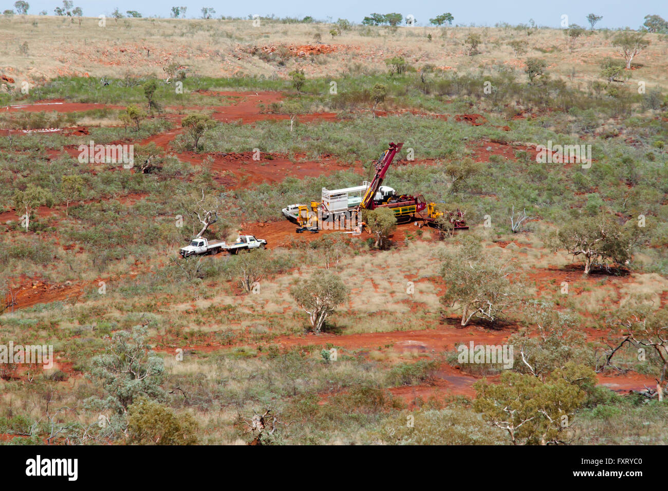Drilling Field for Iron Ore Exploration - Pilbara - Australia Stock ...