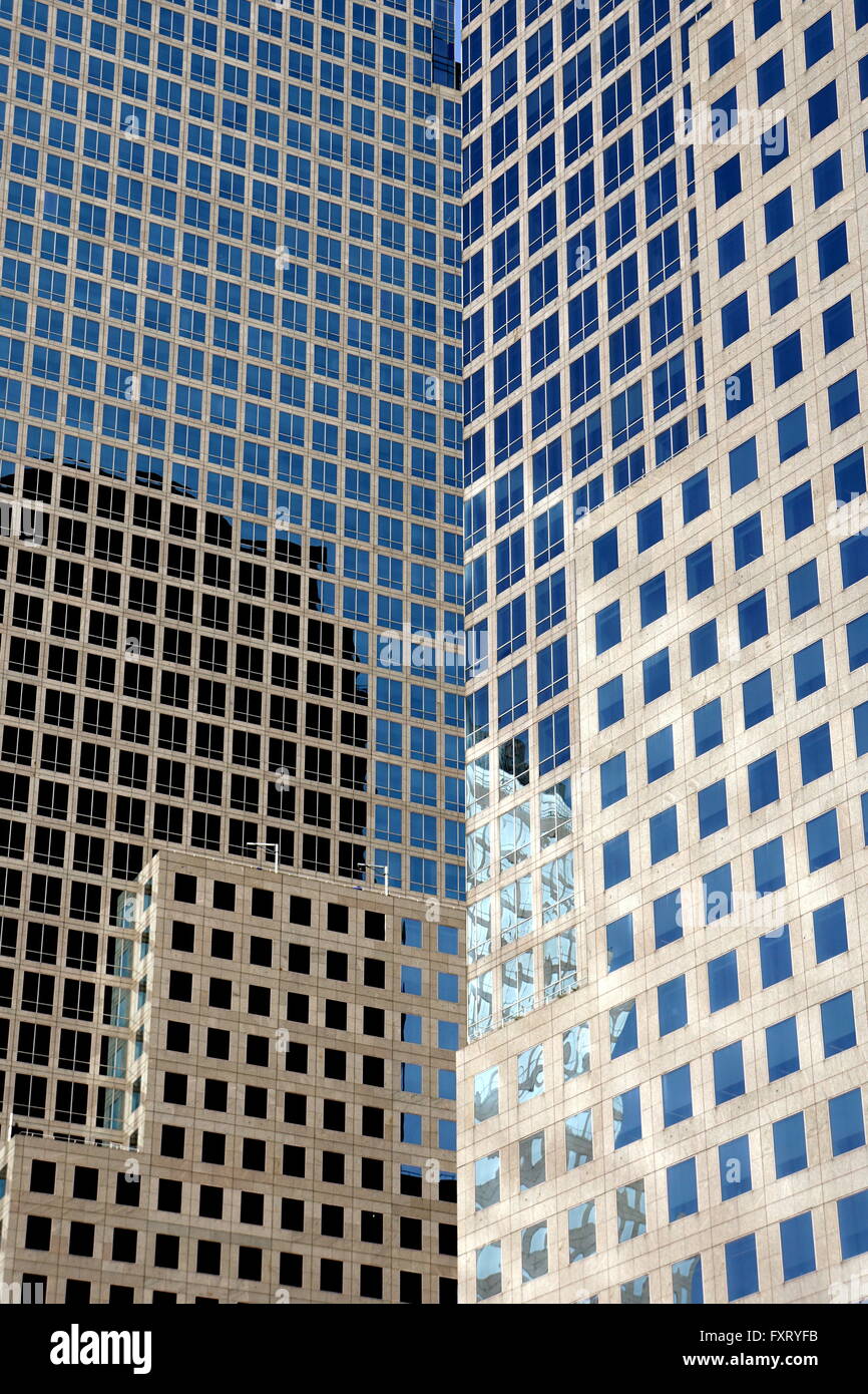 Windows of Lower Manhattan (Financial District) skyscrapers, New York ...