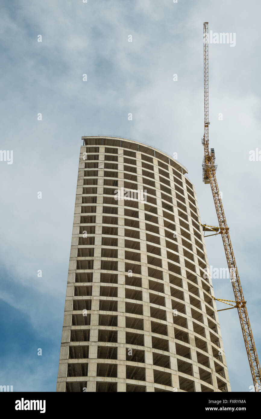 The unfinished structure of a large skyscraper Stock Photo - Alamy