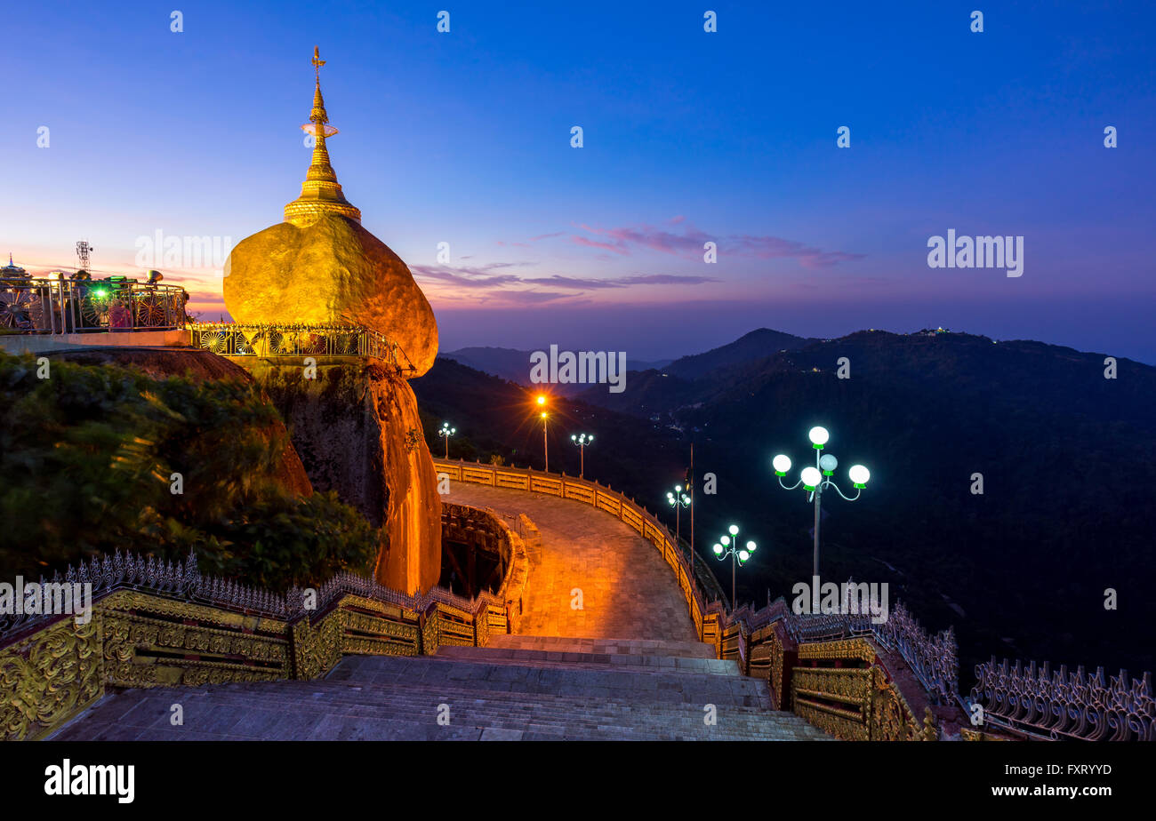Kyaiktiyo pagoda (Golden rock), Mon state, Myanmar Stock Photo - Alamy