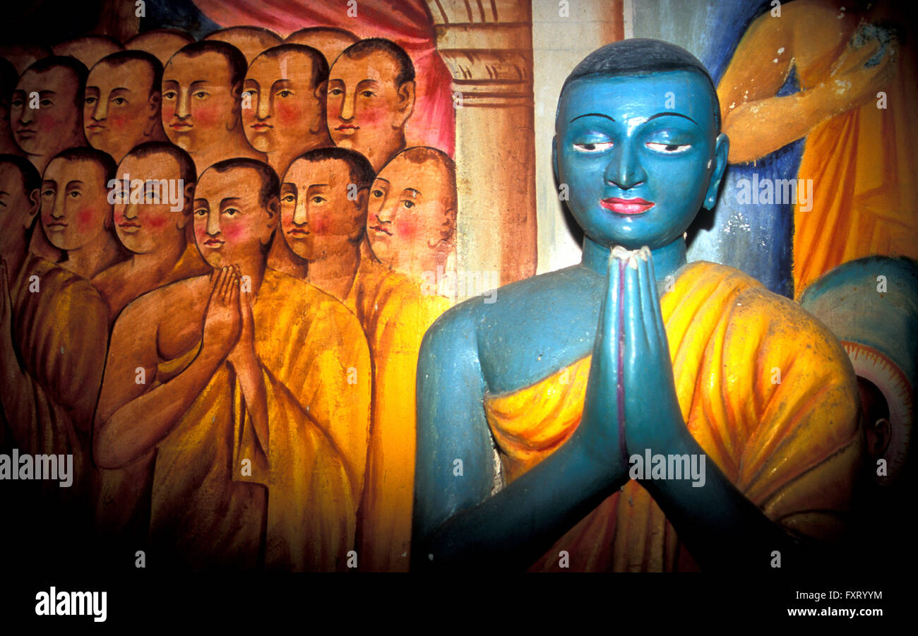 Hindu influence, Buddhist statue in the Dambulla Caves, Sri Lanka Stock ...