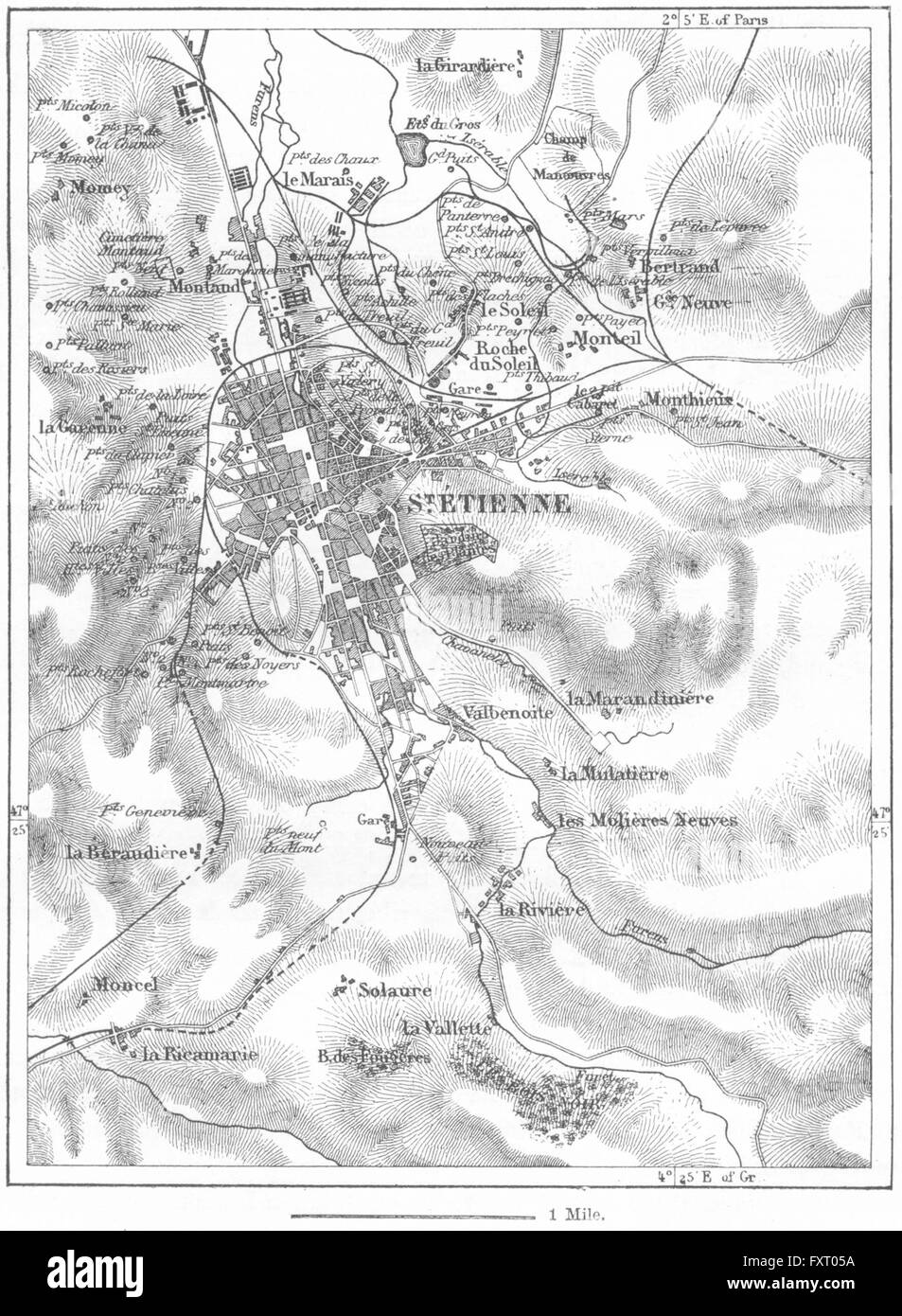 Map of st etienne hi-res stock photography and images - Alamy