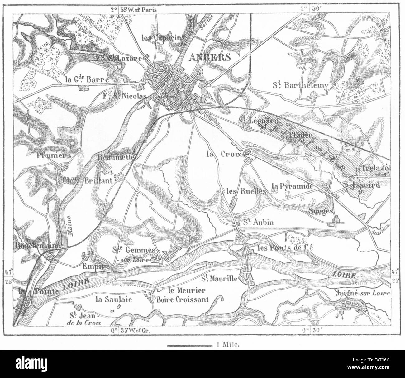 Angers map hi-res stock photography and images - Alamy