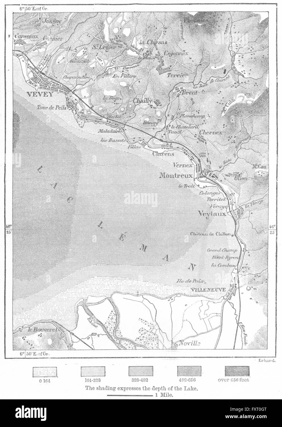 Map of lake geneva hi-res stock photography and images - Alamy
