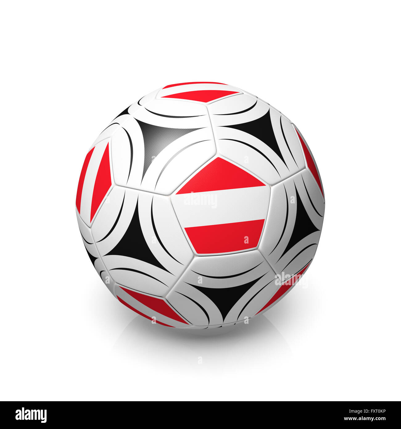 A football with an Austrian flag, 3d render on a white background Stock ...