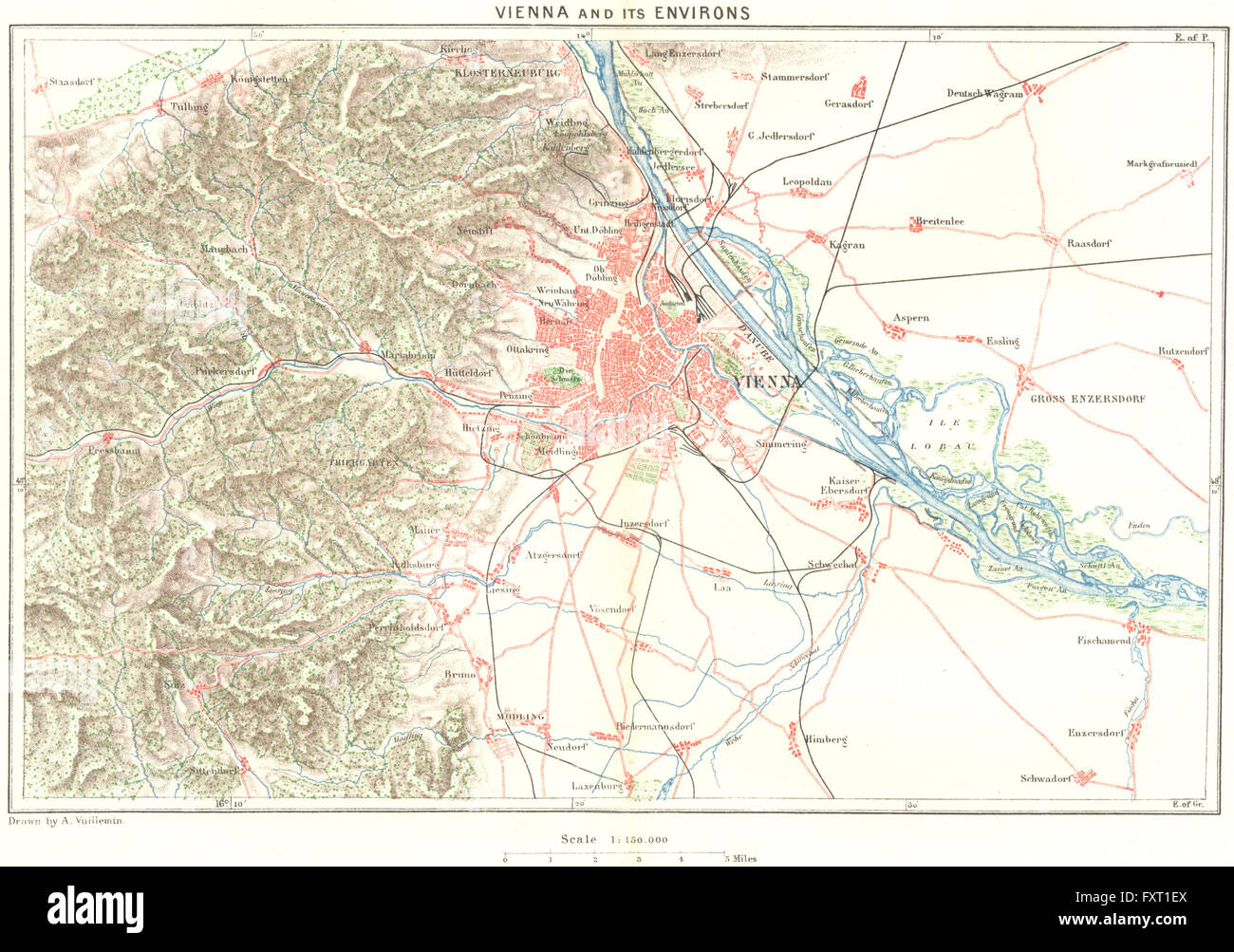 19th century map vienna hi-res stock photography and images - Alamy