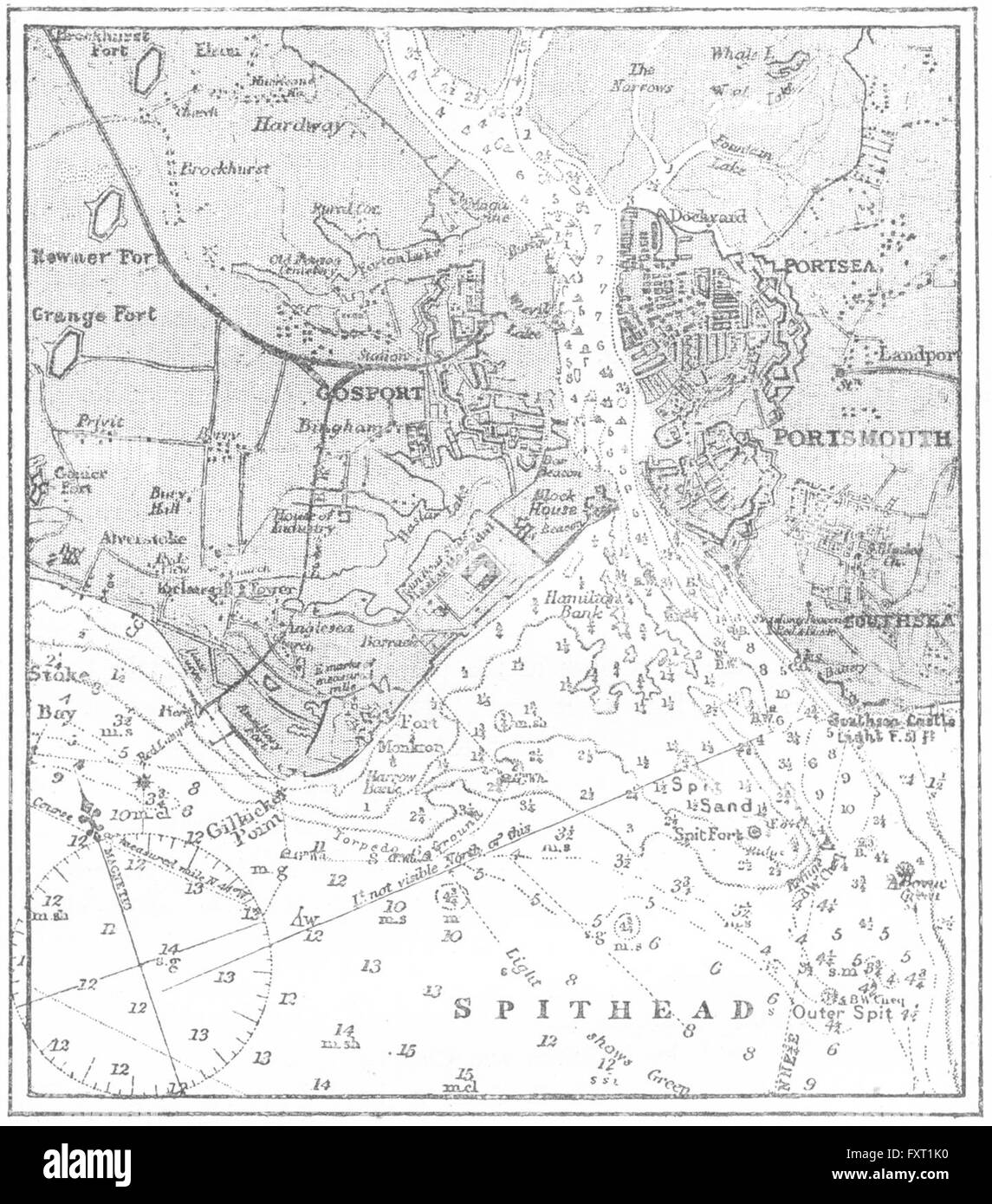 Vintage map of portsmouth hi-res stock photography and images - Alamy