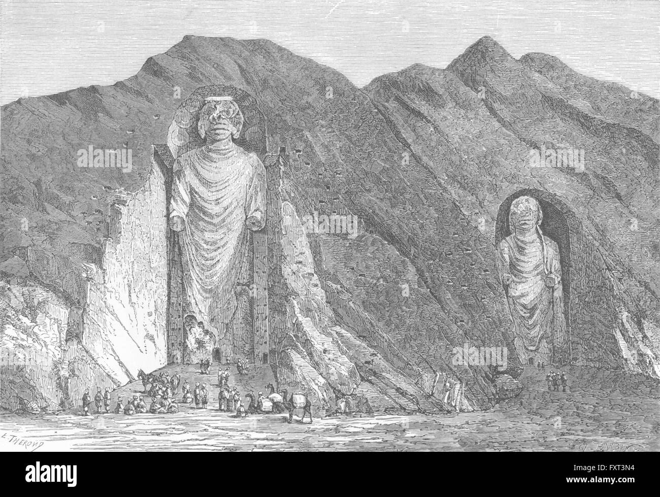 AFGHANISTAN: Colossal Idols, Upper' Bamian Valley, antique print c1885 ...